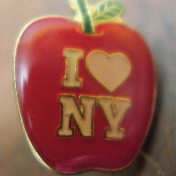 Jewelry | Vintage Retro 198s I Love New York Big Apple Pin | Poshmark